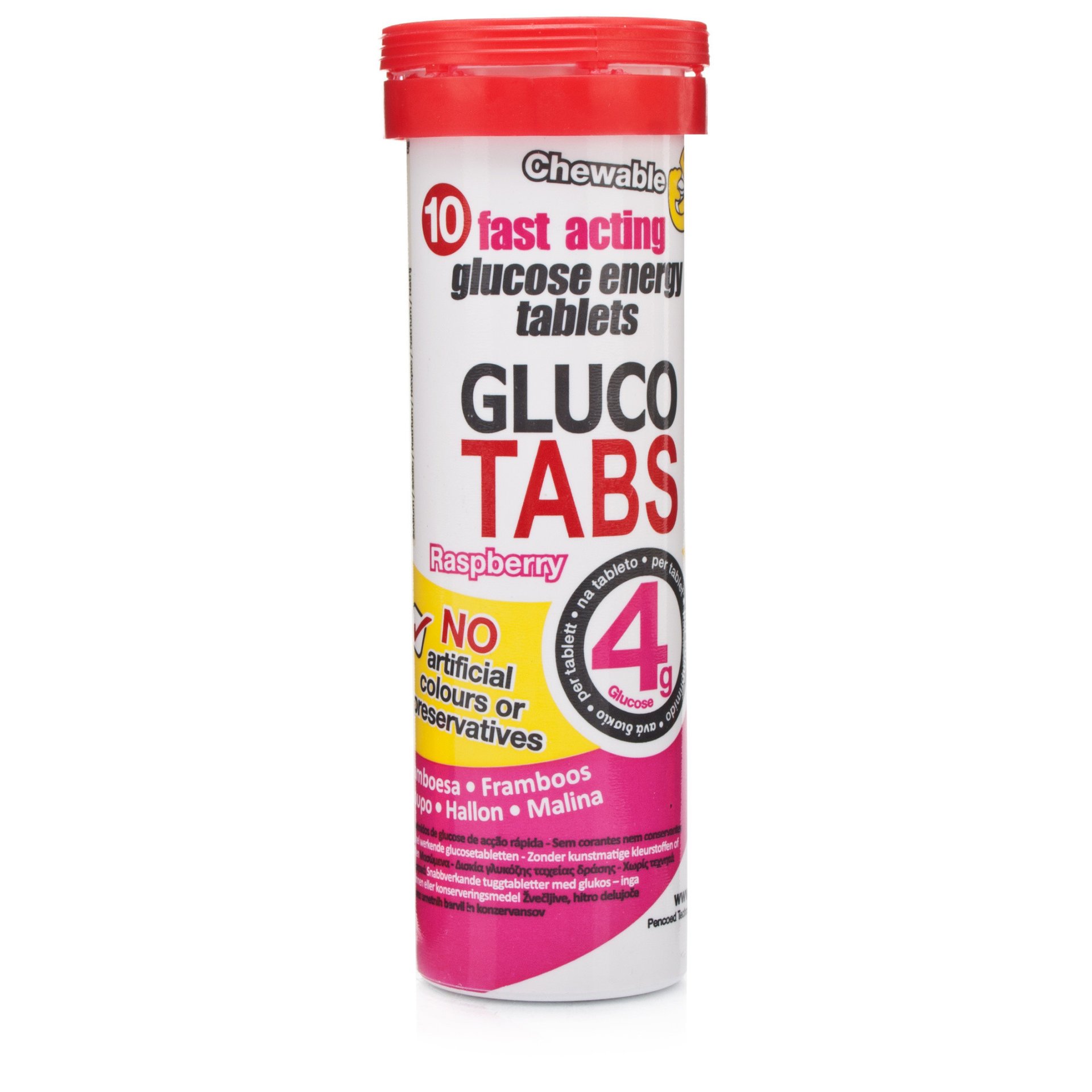 Glucotabs dextrose tablets raspberry 10 pack