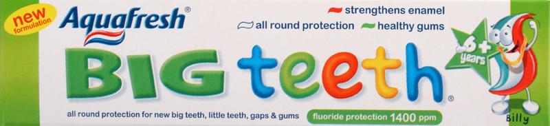 Aquafresh toothpaste childrens big teeth 50ml