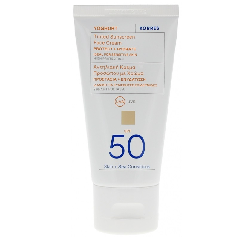 Korres Yoghurt Tinted Sunscreen Face Cream SPF 50